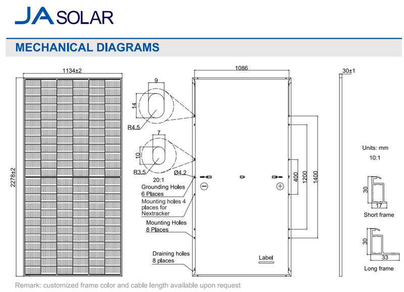 Ja Pv Module Mbb Half Cell Solar Panels Perc Jam72s30 540-565/Gr High ...