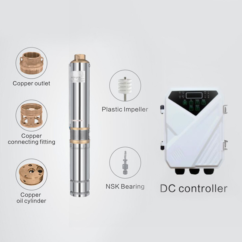 Solar Water Pump 400 Watt Submersible DC Borehole Pump Solar Water For ...