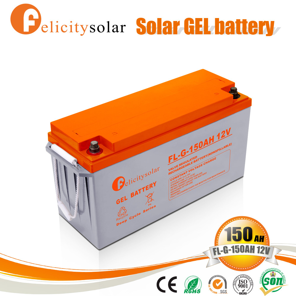 Felicity Deep Cycle Bateria de Gel Solar 12V 100Ah 200Ah 150Ah Bateria de Ácido de Chumbo ...